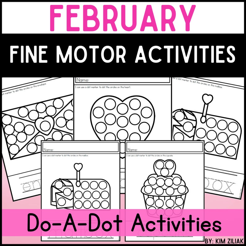 February-valentine Fine Motor Do-a-dot Activities: Bingo Daubers - Etsy