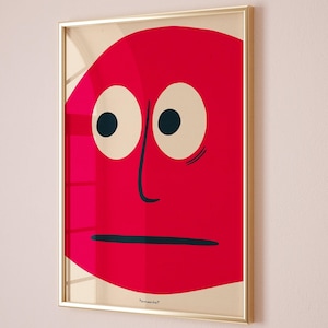 Red Face Funky Wall Art Print - Funny Wall Art, Uplifting Inspirational ...