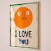 I Love You Print - Uplifting Funky Wall Art, Retro Print, Trendy Love ...