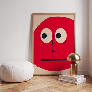 Red Face Funky Wall Art Print - Funny Wall Art, Uplifting Inspirational ...