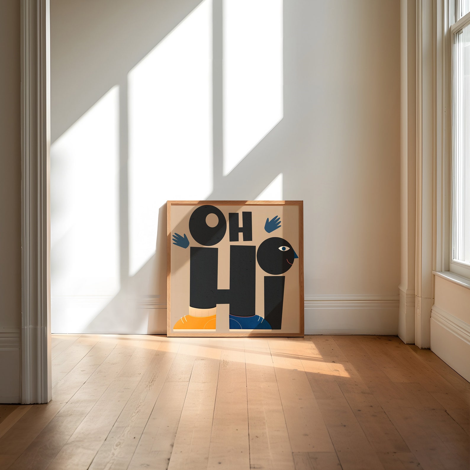 OH HI Print | Modern Quirky Typography Poster | Entryway Wall Art ...