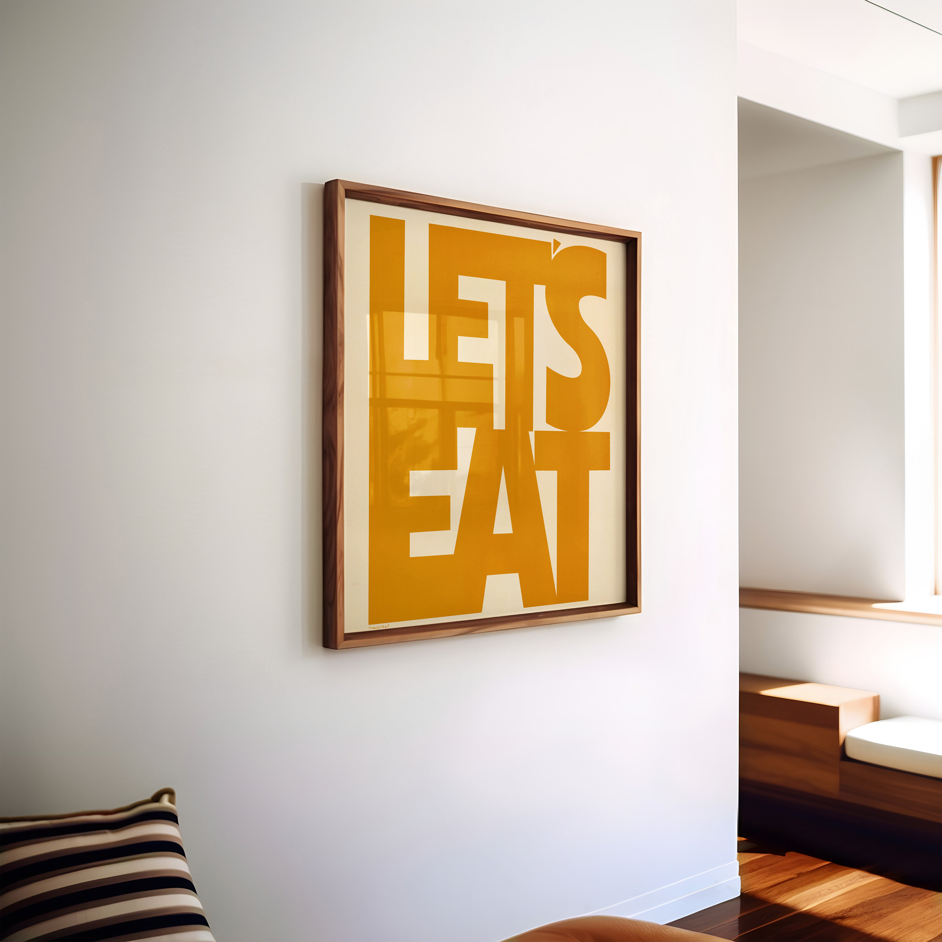 Let's Eat Printable Kitchen Wall Art Retro Wall Art Kitchen Print ...