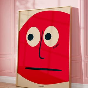 Red Face Funky Wall Art Print - Funny Wall Art, Uplifting Inspirational ...
