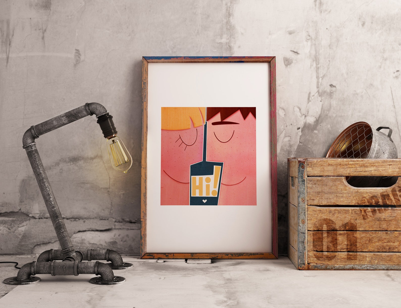 Hi Love Print High Resolution Downloadable Art Print Digital Download ...