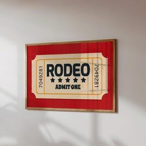Rodeo Ticket Print - Western Decor, Retro Western Poster, Vintage ...
