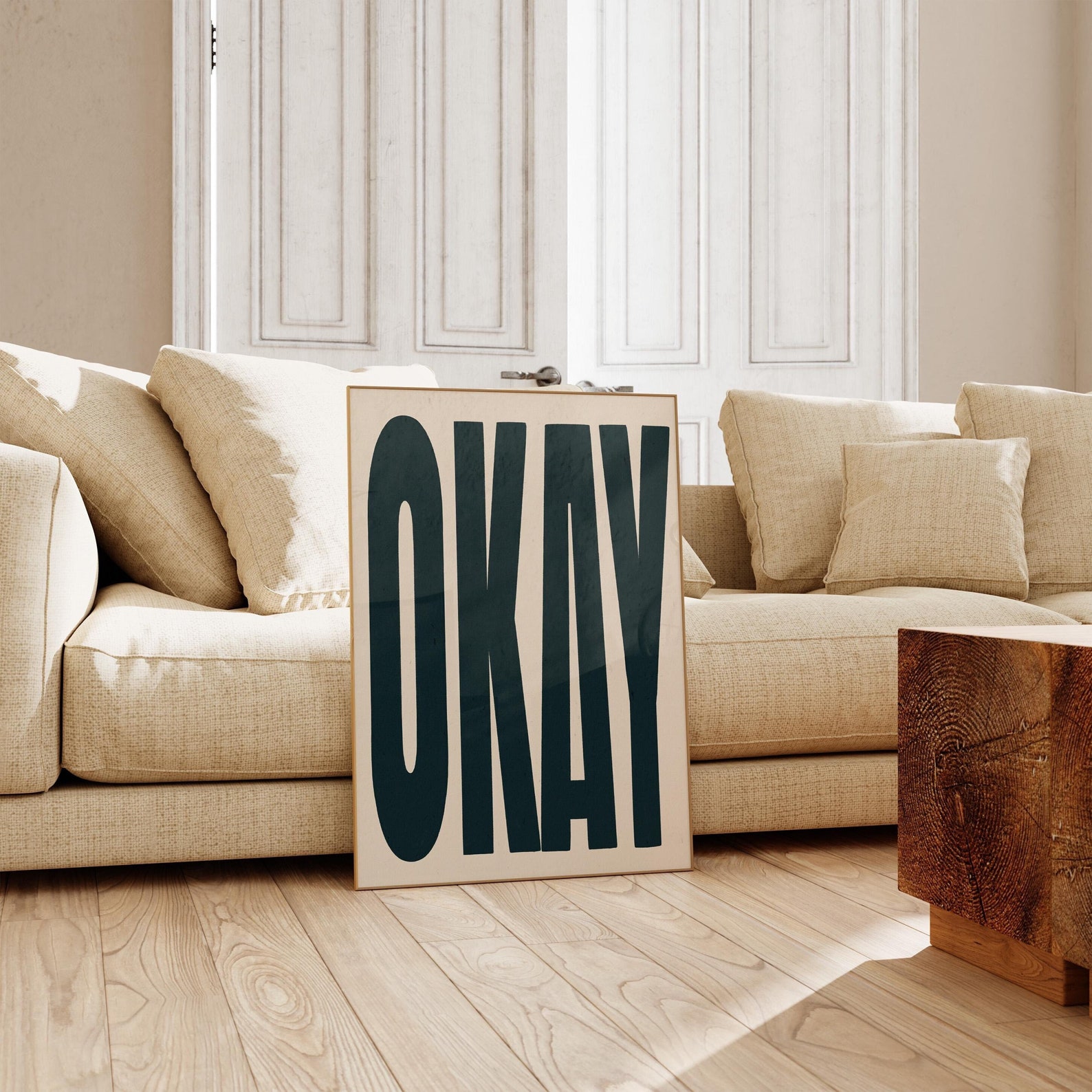 Okay Print Typography Wall Art - Trendy Black Retro Print, Okay Poster ...