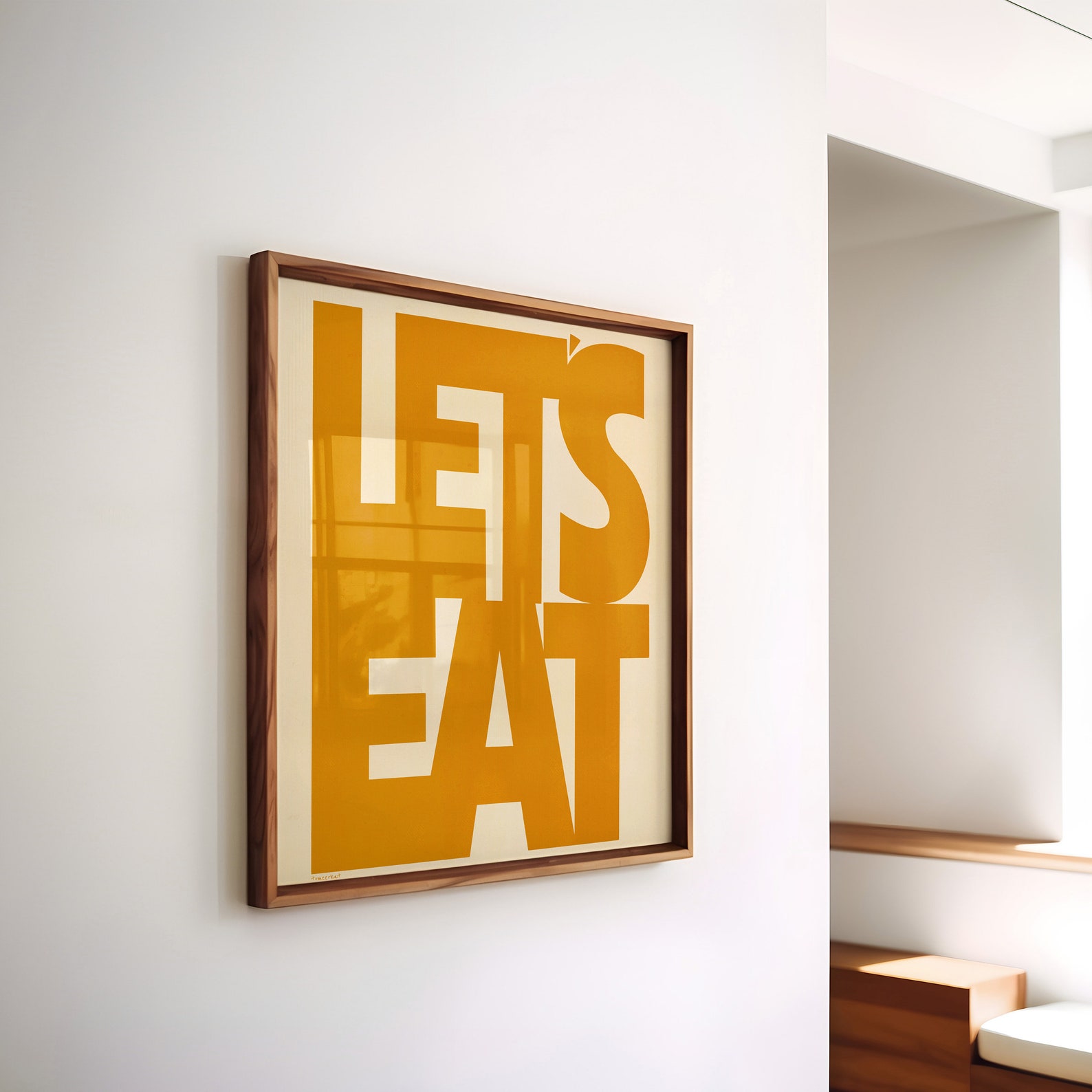 Let's Eat Printable Kitchen Wall Art Retro Wall Art Kitchen Print ...