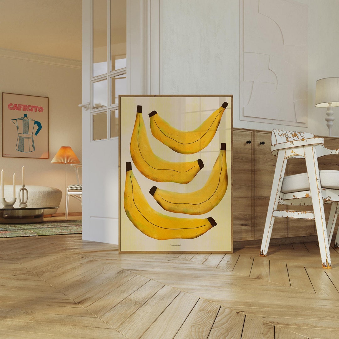Bananas Print - Fruit Market Print, Abstract Wall Art, Banana Trendy ...