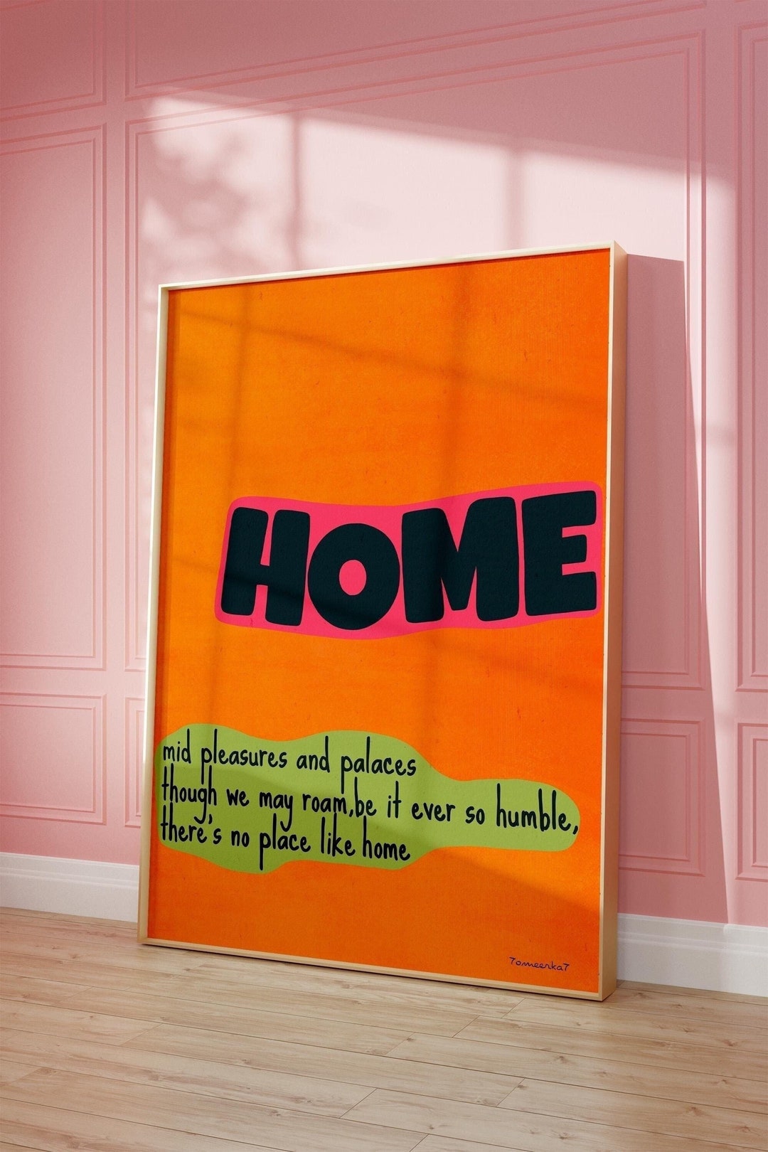 Retro Home Print - Abstract Funky Wall Art, Uplifting Quote ...