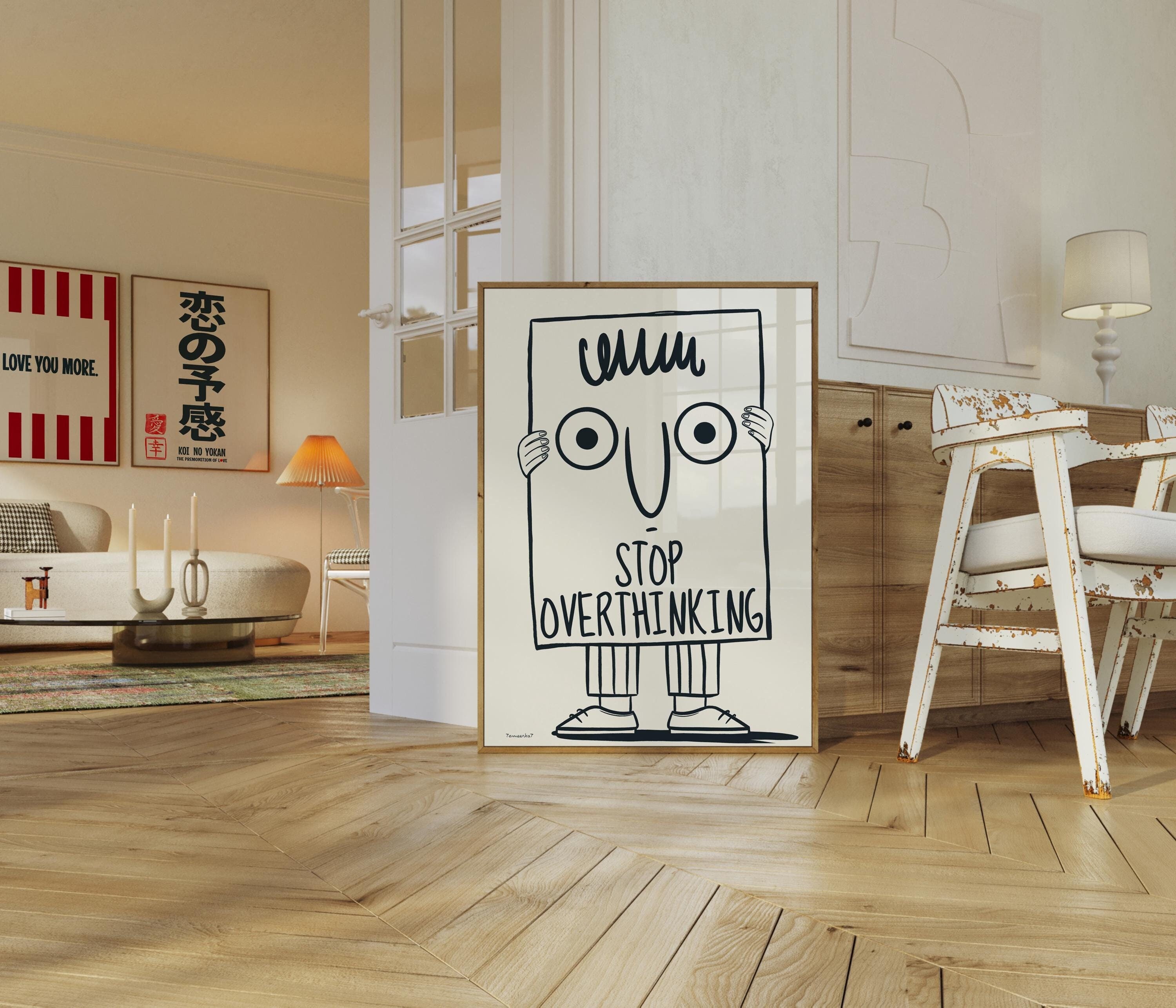 Stop Overthinking Print - Overthinker Trendy Wall Art, Quote Poster ...