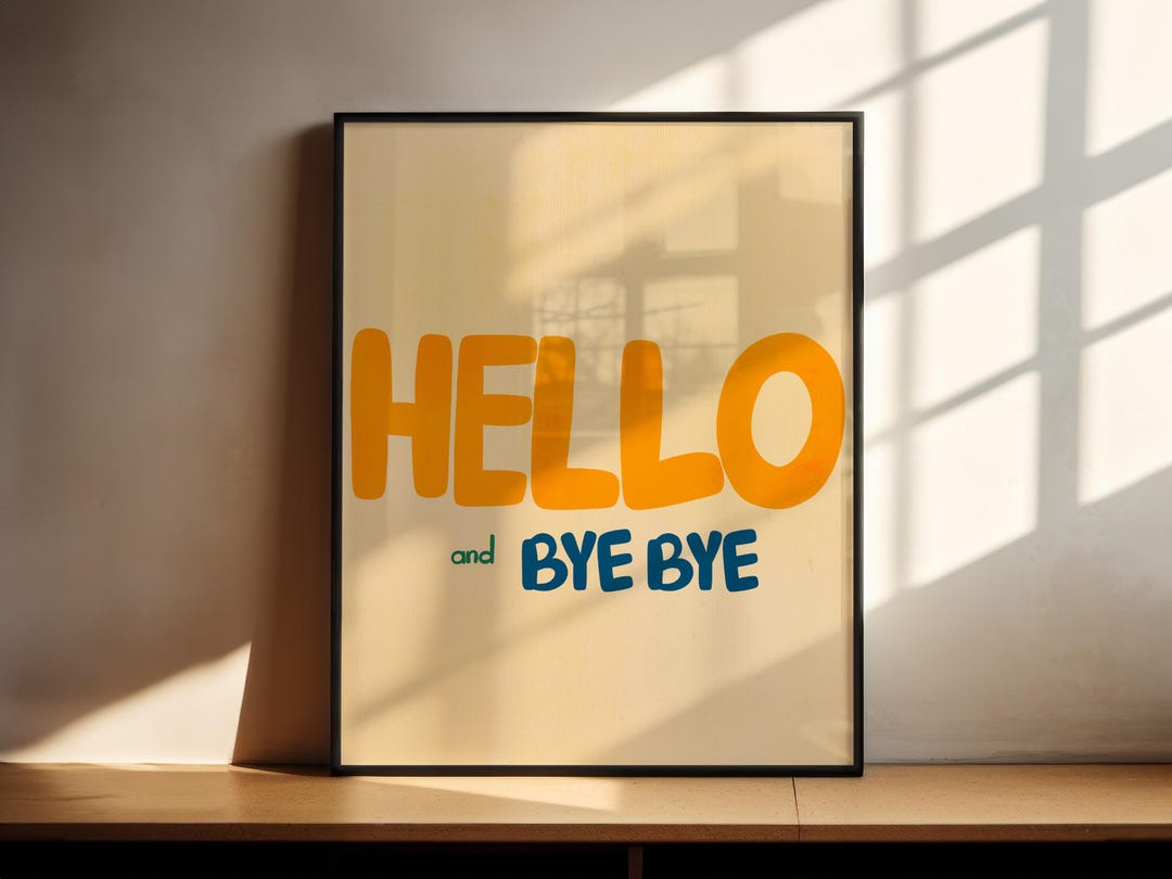 Welcome Entryway Hello Print- Retro Wall Art, Trendy Wall Art, Funky ...