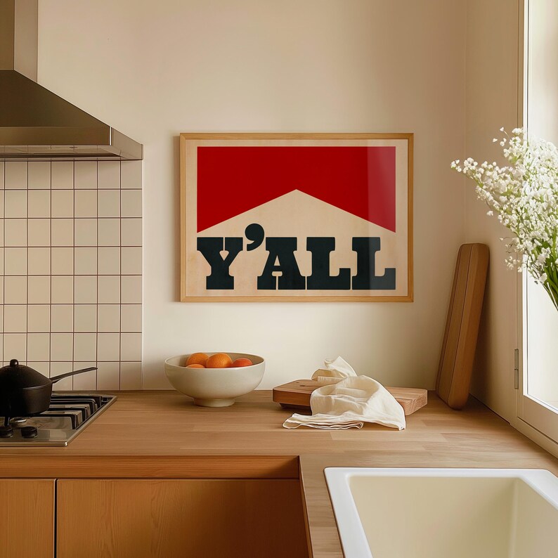 Y'all Wall Art Print, Western Decor, Vintage Western Poster, Y'all ...