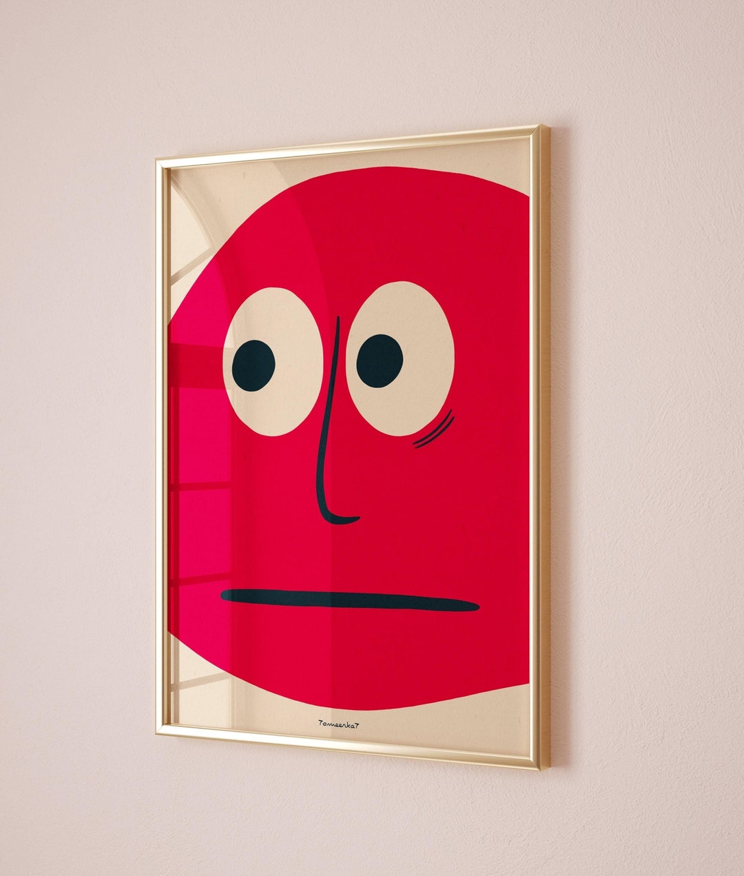 Red Face Funky Wall Art Print - Funny Wall Art, Uplifting Inspirational ...