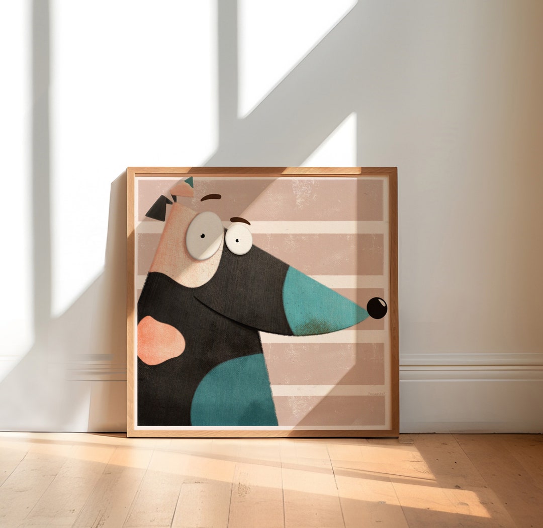 Quirky Dog Art Print Dog Poster Funny Dog Illustration Dog Lovers Dog ...