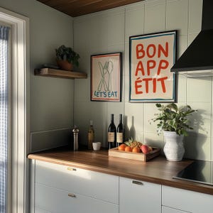Bon Appetit Print - Kitchen and Dining Room Wall Art, Aesthetic Kitchen ...