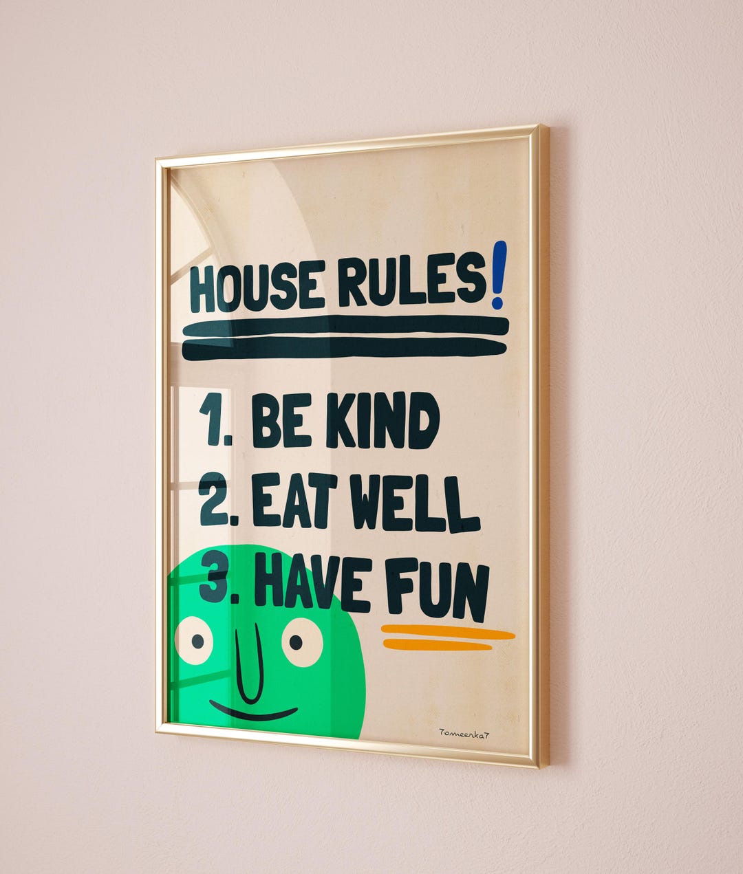 House Rules Wall Art - Trendy Home Decor, Rules Poster, Funny Wall Art ...