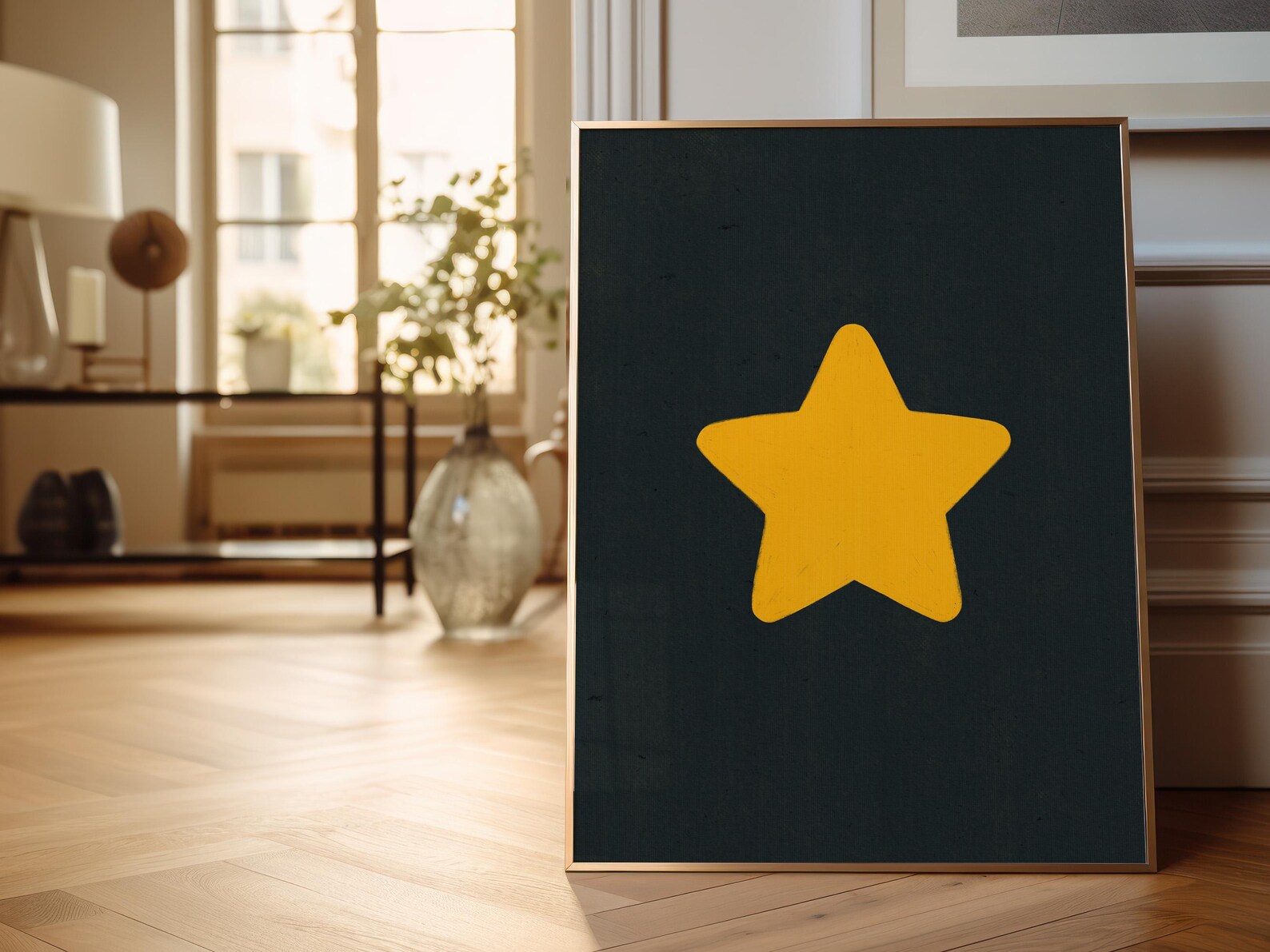 Retro Star Wall Art Hand Drawn Star Print, Preppy Print 70s Wall Art ...