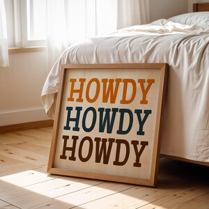 Howdy Wall Art Print, Retro Western Poster, Western Decor, Howdy Poster ...