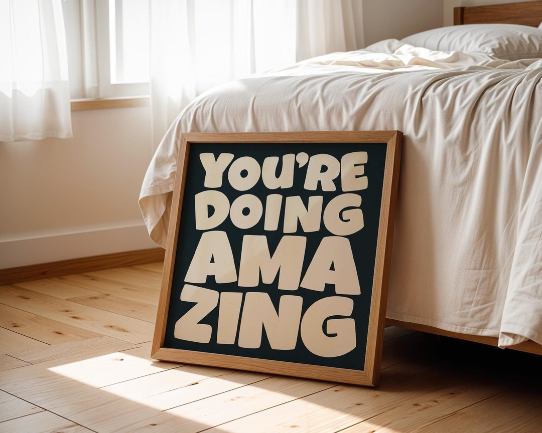 You're Doing Amazing Print - Retro Affirmation Wall Art (digital ...