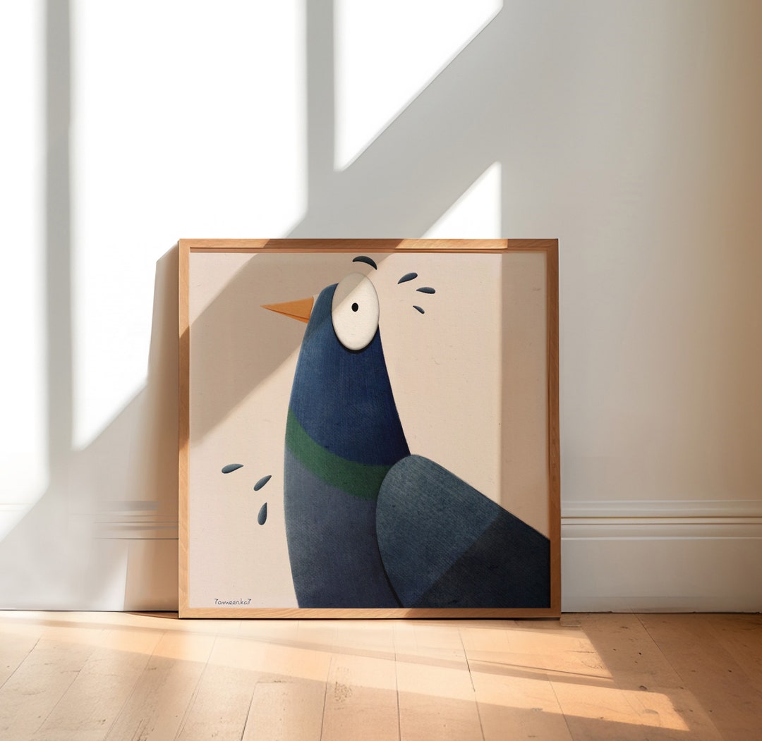 Pigeon Art Print - Pigeon Wall Art, Nursery Wall Art Kids Room Decor ...