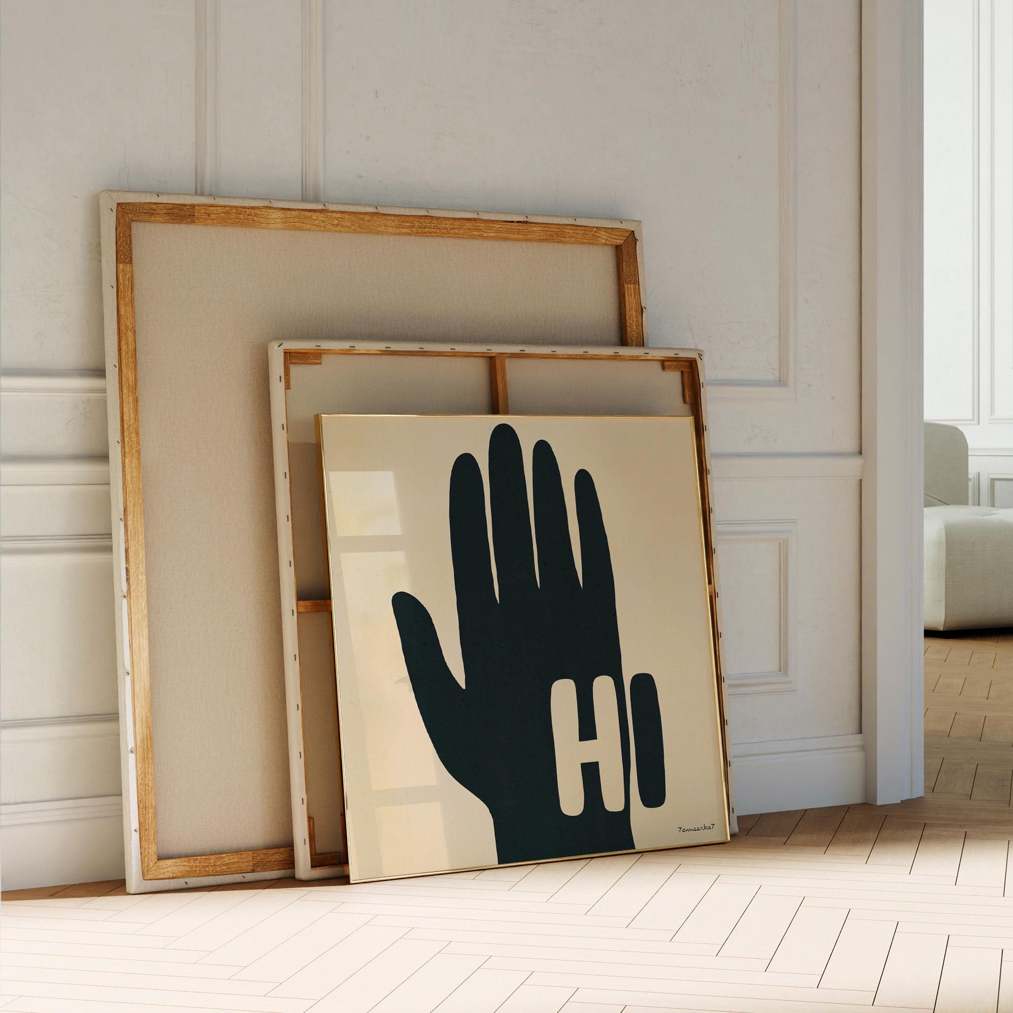 Hand-drawn Hand Wall Art - Hi Print, Entryway Wall Art Print, Neutral ...