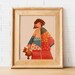 Female Wall Art Colorful Portrait Print Woman Poster Boho Girl Print ...