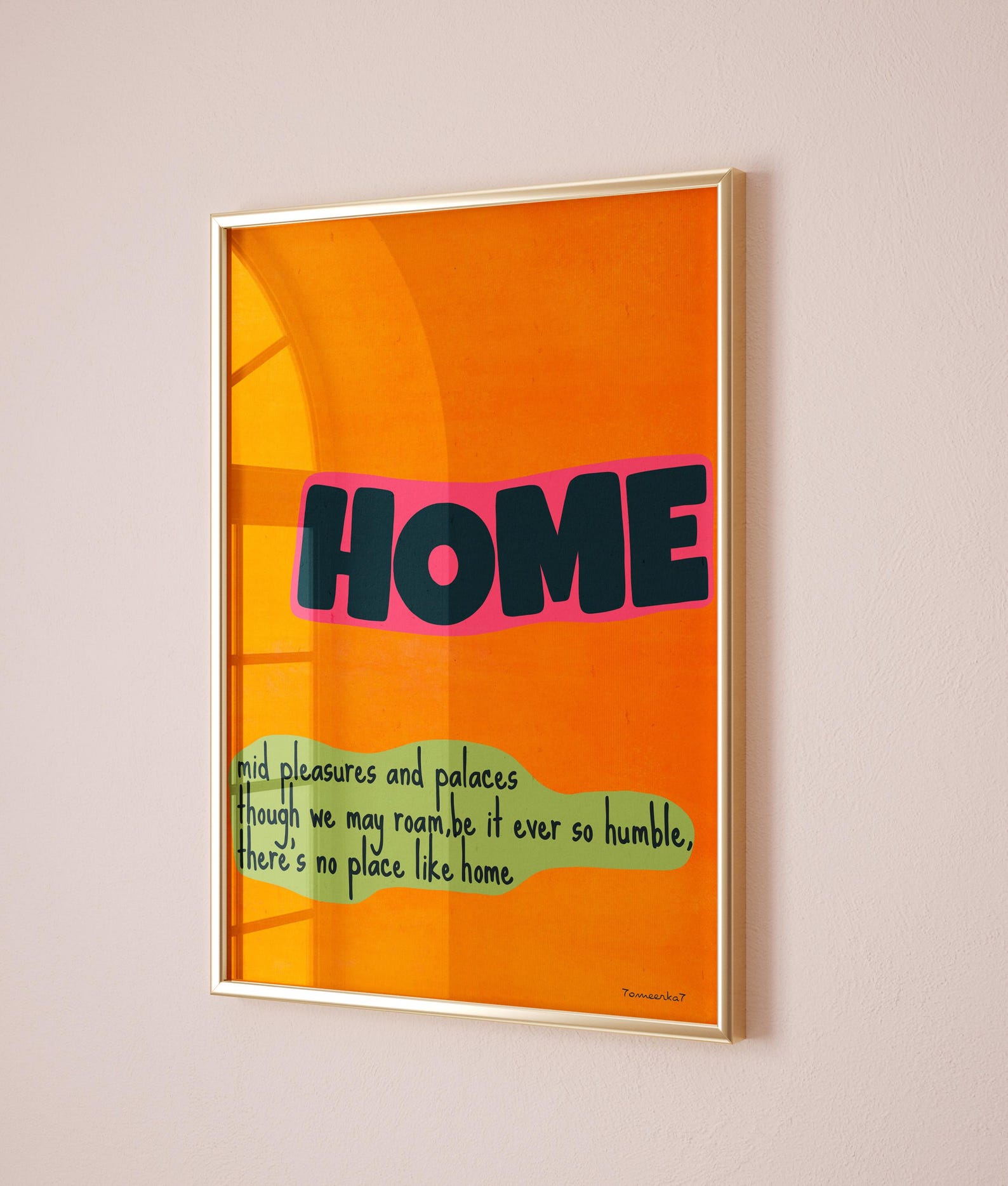 Retro Home Print - Abstract Funky Wall Art, Uplifting Quote ...
