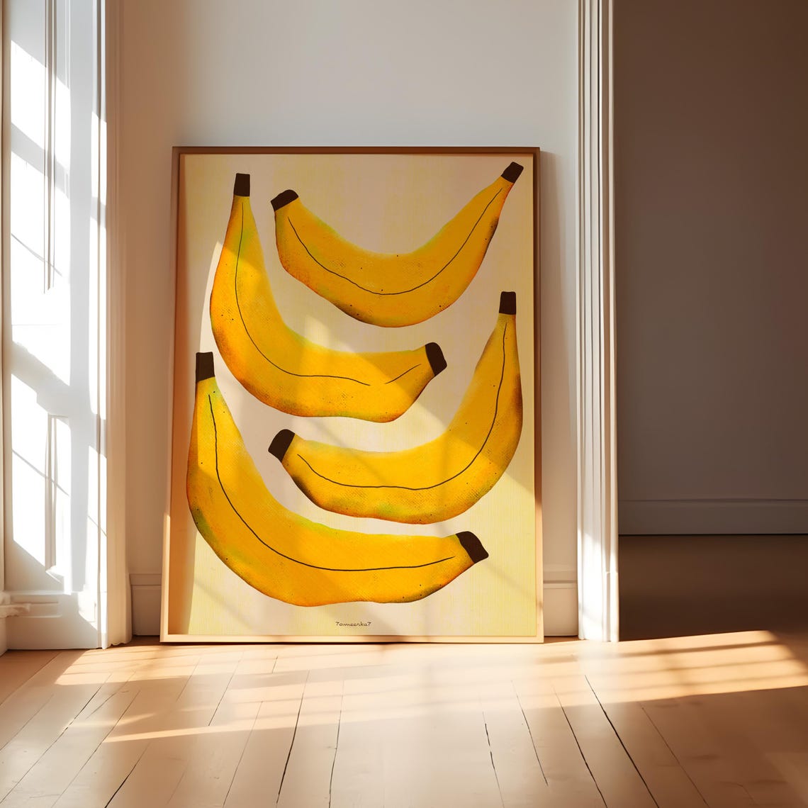 Bananas Print Fruit Market Print, Abstract Wall Art, Banana Trendy ...