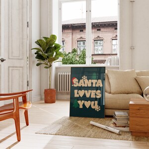 Santa Loves You Christmas Print - Trendy Christmas Print, Christmas ...