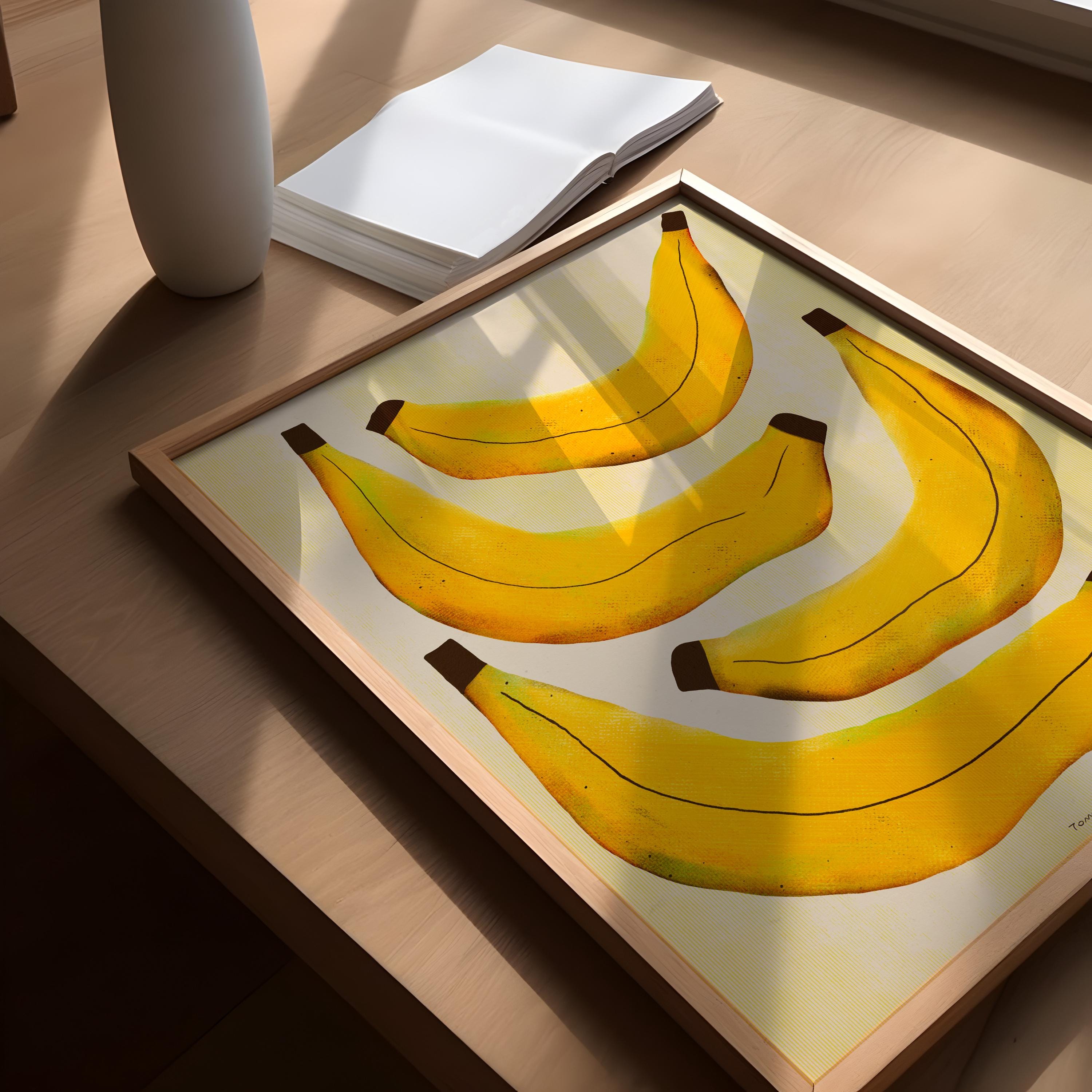 Bananas Print - Fruit Market Print, Abstract Wall Art, Banana Trendy ...