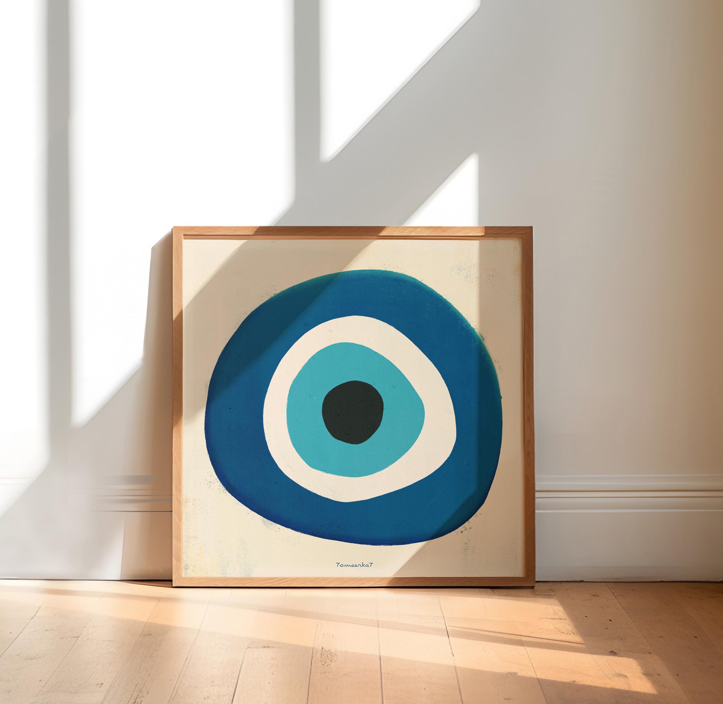 Evil Eye Printable - Abstract Blue Wall Art, Spiritual Poster, Blue ...