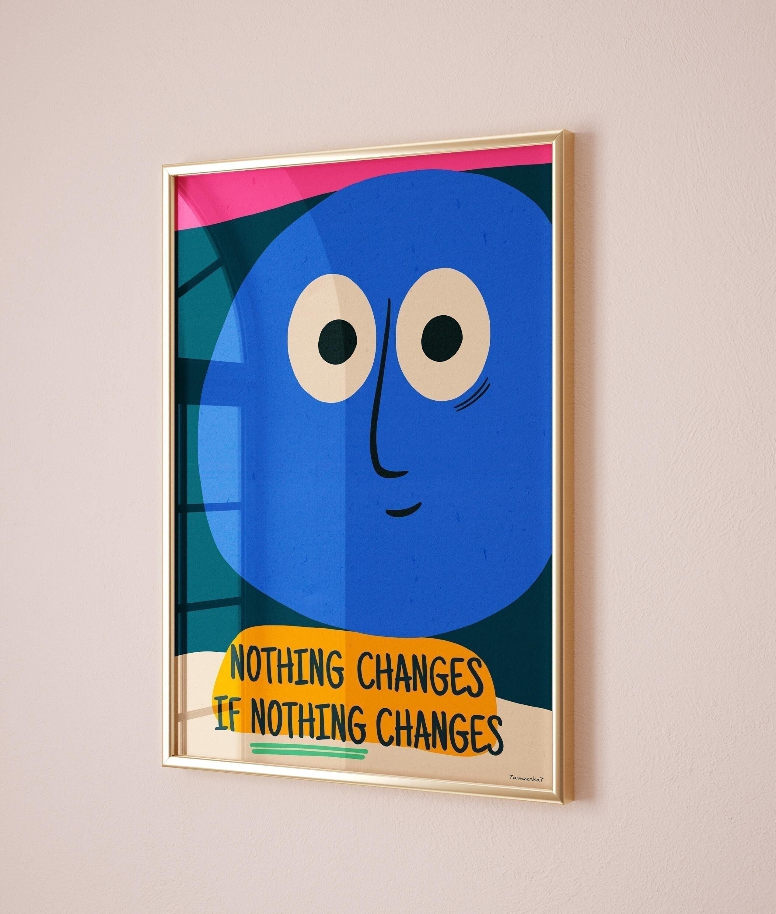Retro Quote Funky Wall Art - Uplifting Quote Inspirational Wall Art ...