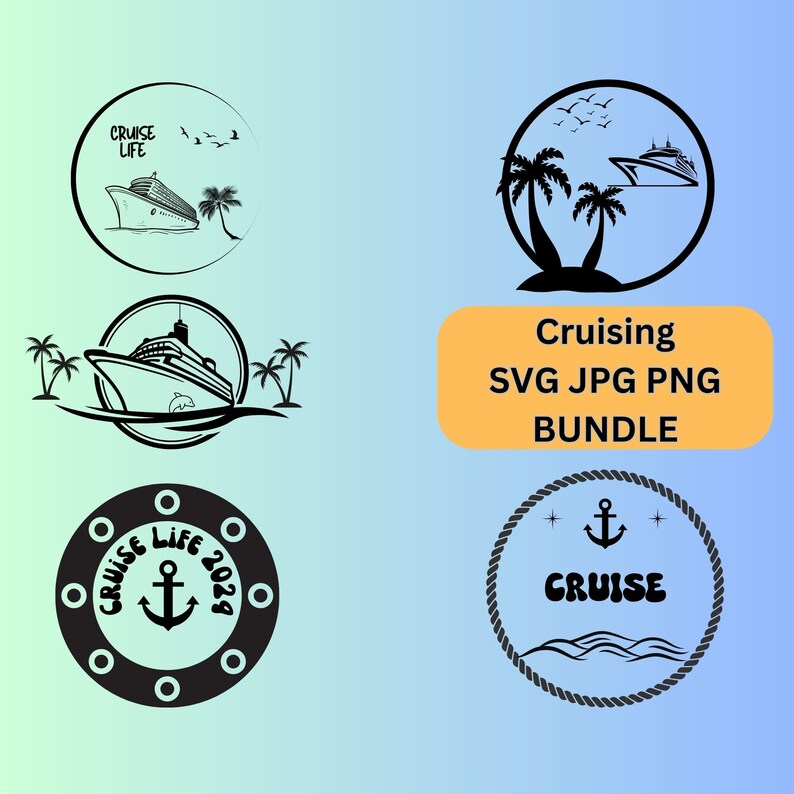 Cruising Themed SVG Designs Cruise Boat Anchor Bundle Cruise Svg ...