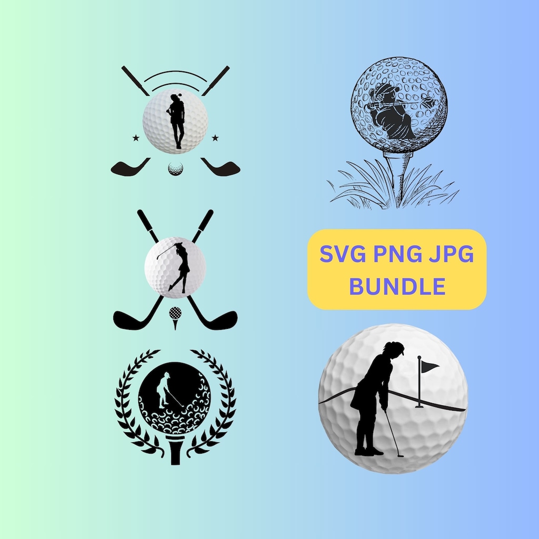 Golf Female Designs Bundle 2 | Golfer SVG Bundle 2| Lady Golf Designs ...