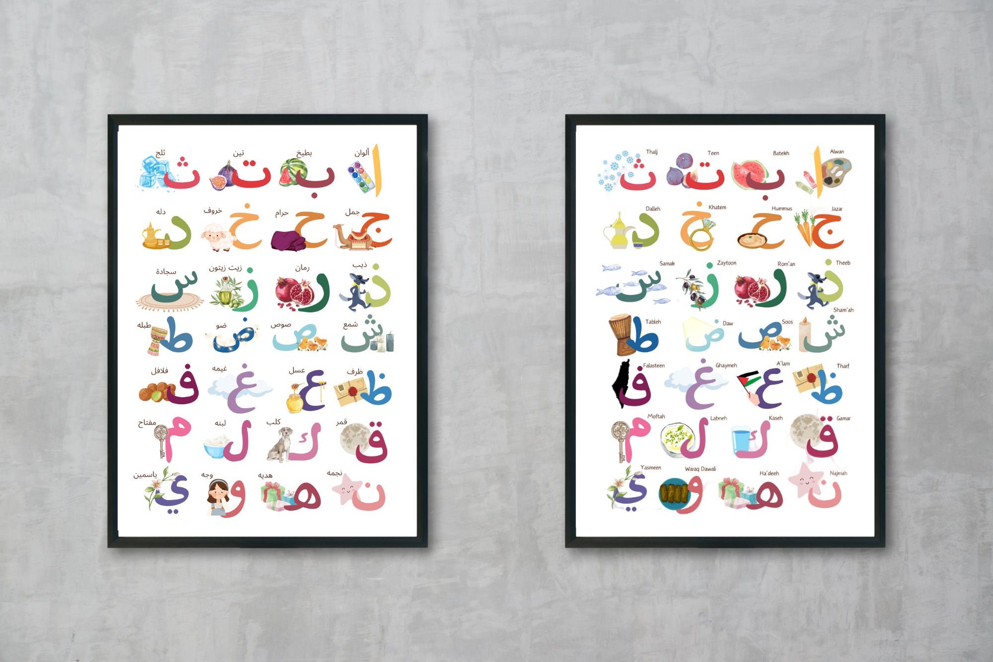 Arabic Alphabet Poster for Kids, Printable DIGITAL DOWNLOAD, عربى - Etsy