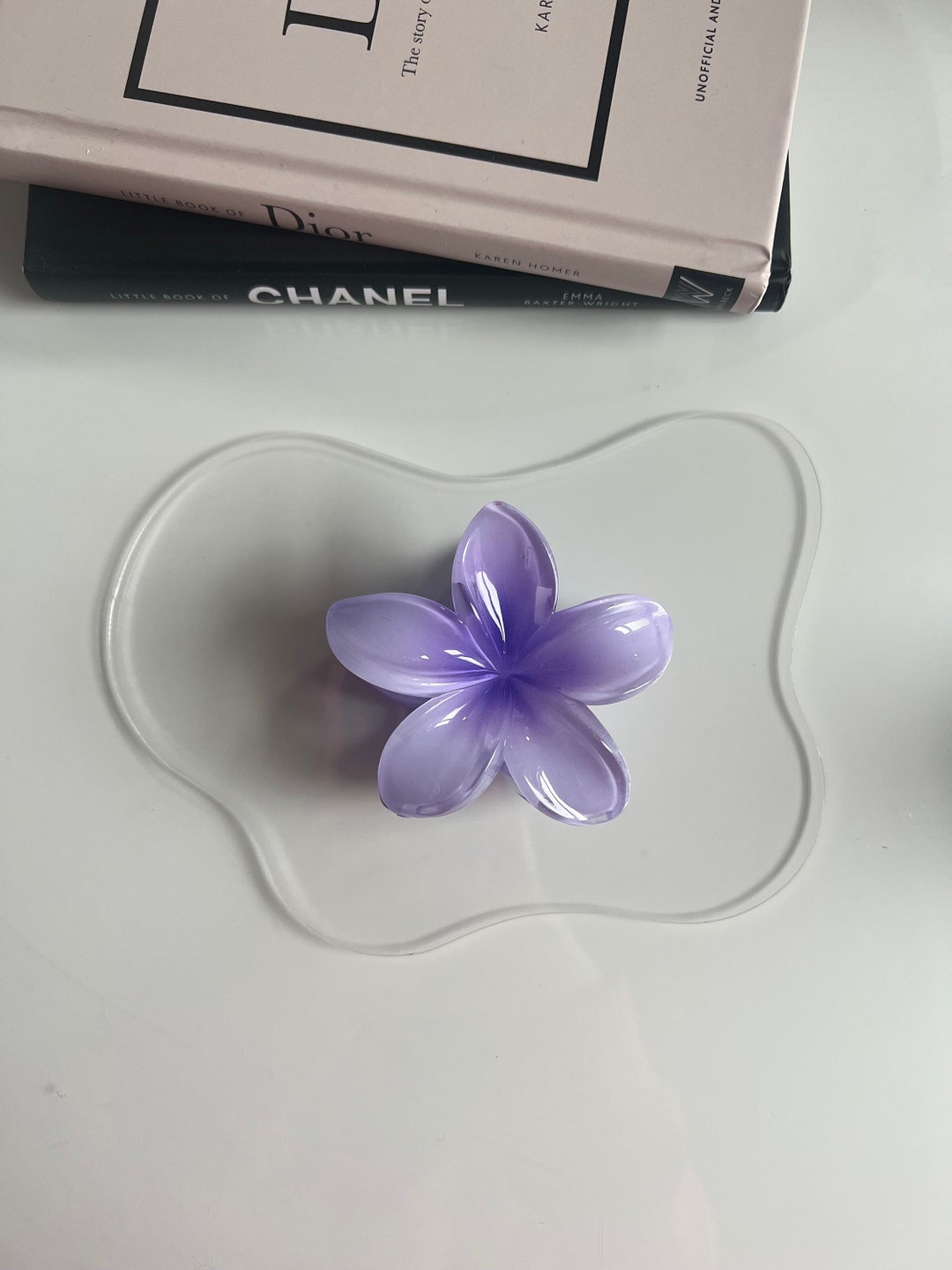 Pastel Hibiscus Claw Hair Clips Matt for Thick Hair, Daisy Cotton Candy ...