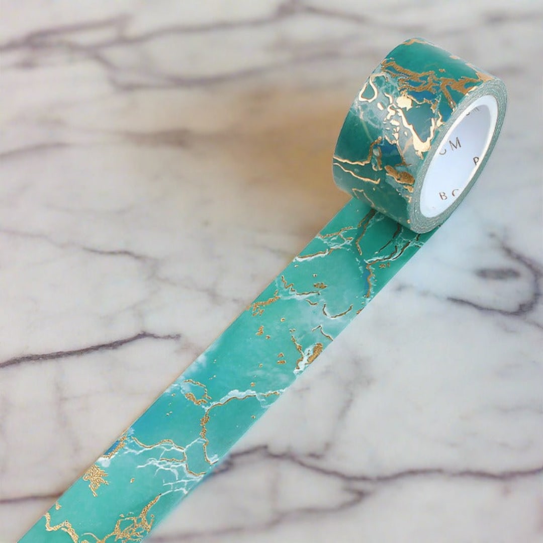BGM Washi Tape Gold Foil Green Stone Pattern 20mm Preppy Japanese ...