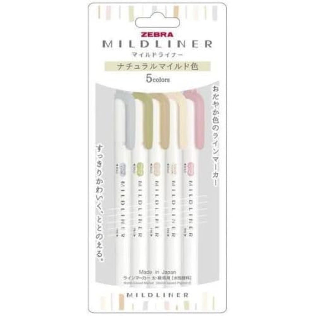 Zebra Mildliner Double Sided Highlighter - Natural Color Set (new ...