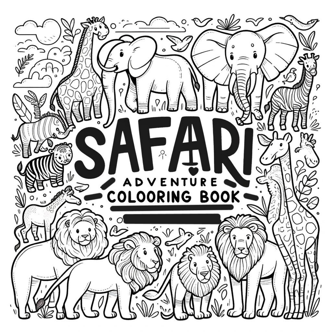 20 Page Coloring Book: Safari Adventure Edition - Etsy