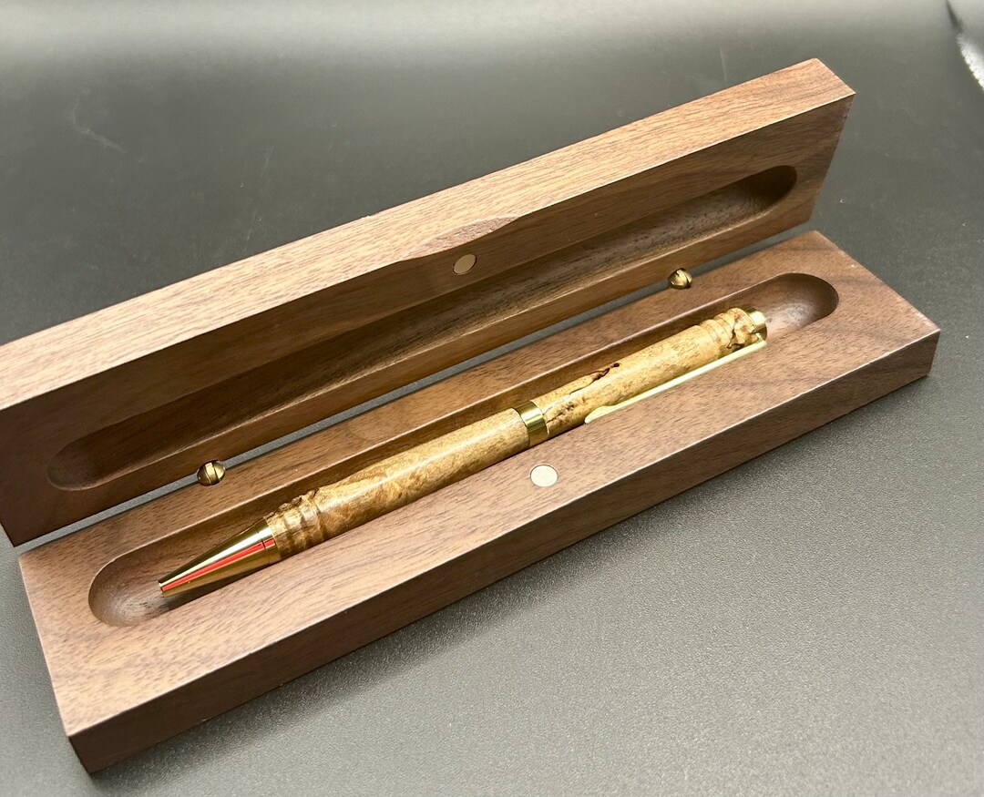 Single Pen Case Made of Black Walnut , Natural Color. for Slim Line ...