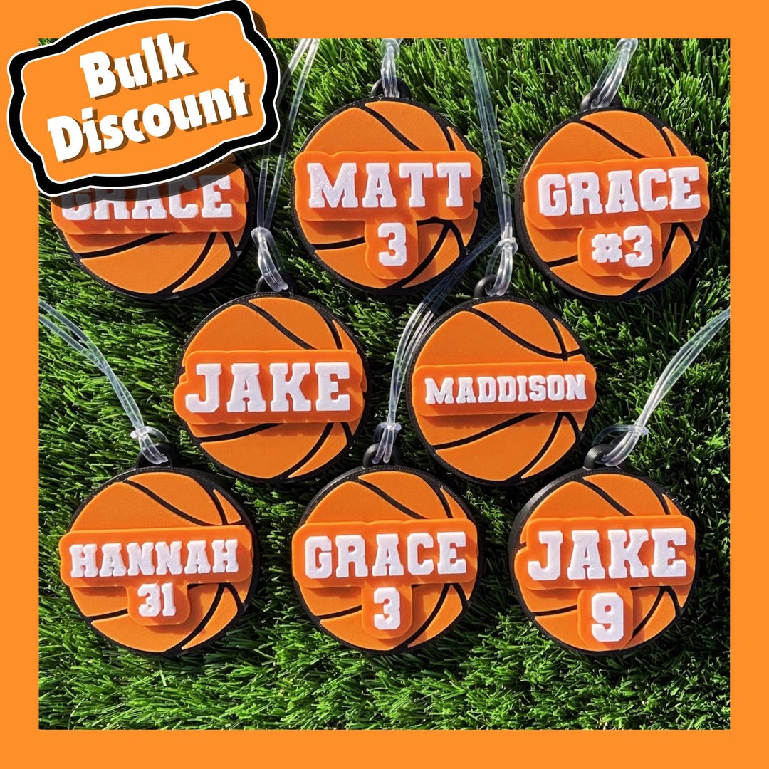 Personalized Basketball Bag Tags • Team Gifts, Customizable Colors - Etsy