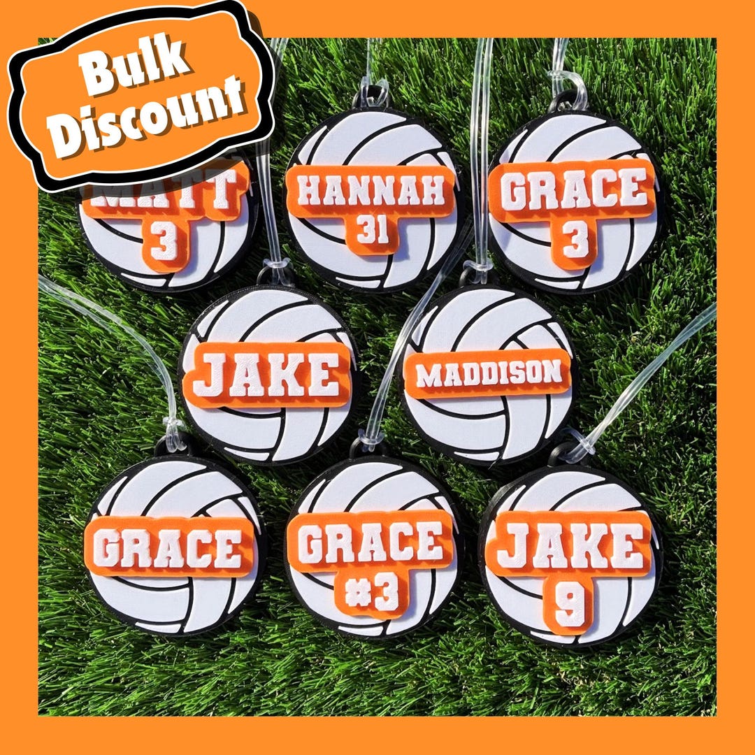 Personalized Volleyball Bag Tags • Team Gift, Custom Colors - Etsy