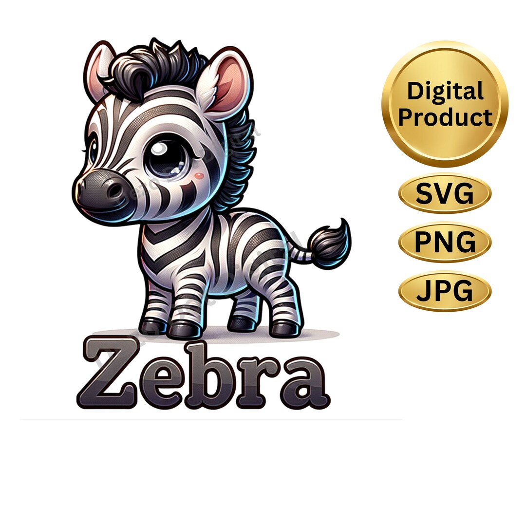 Cute Zoo Animal SVG, Digital PNG, Digital JPG File, Commercial Use on ...