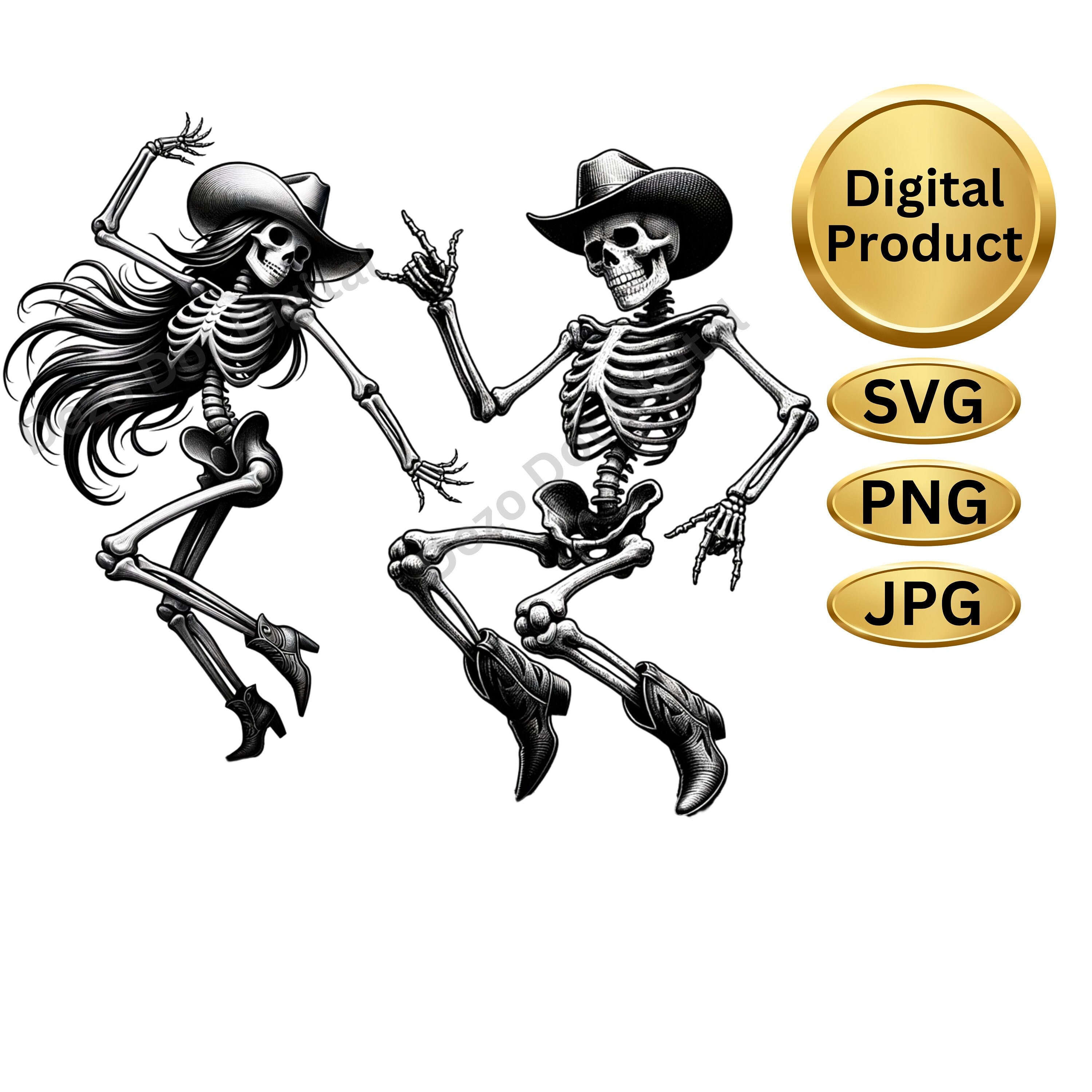 Dancing Skeleton SVG File, Digital Skeleton PNG, Digital JPG File ...