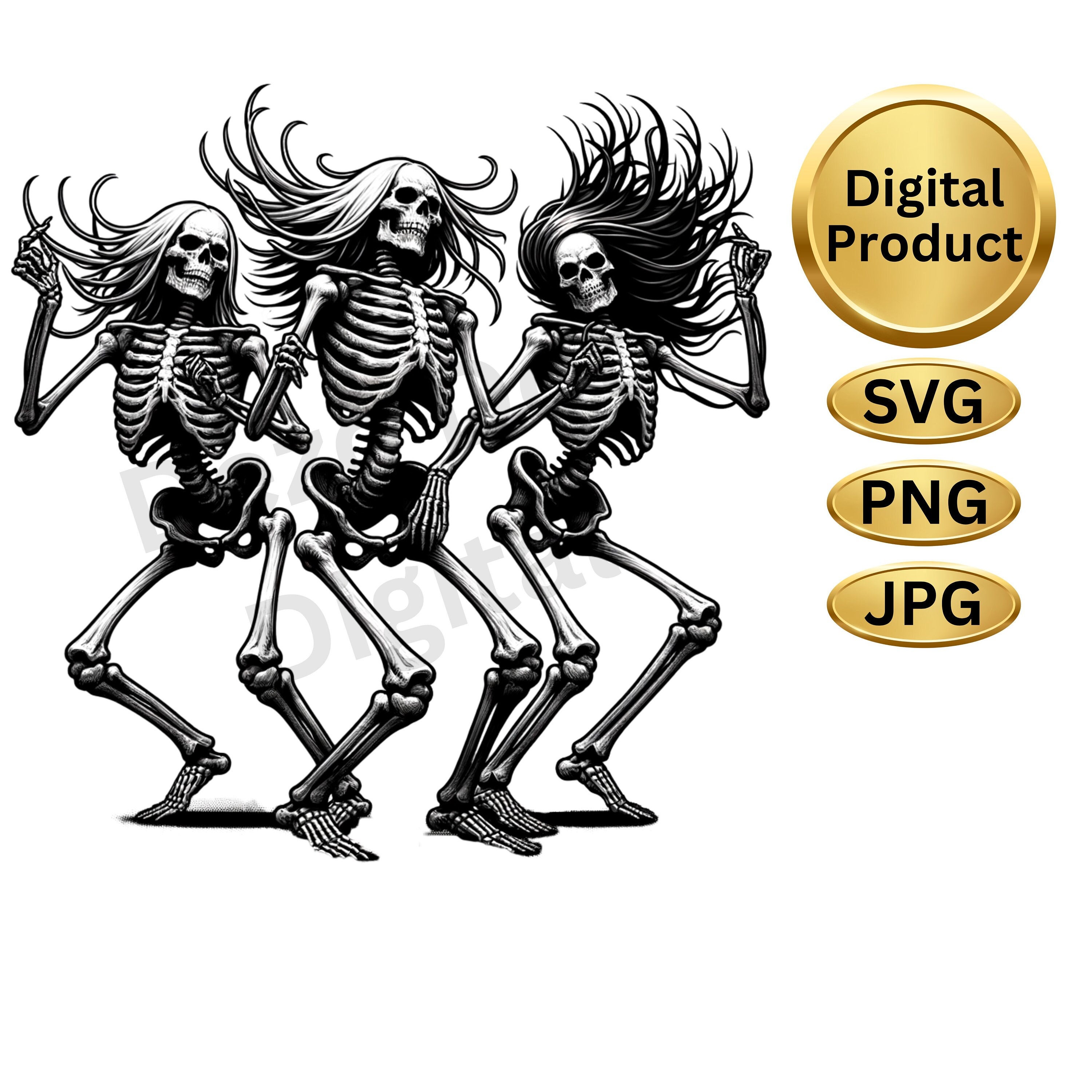 Dancing Skeleton SVG File, Digital Skeleton PNG, Digital JPG File ...