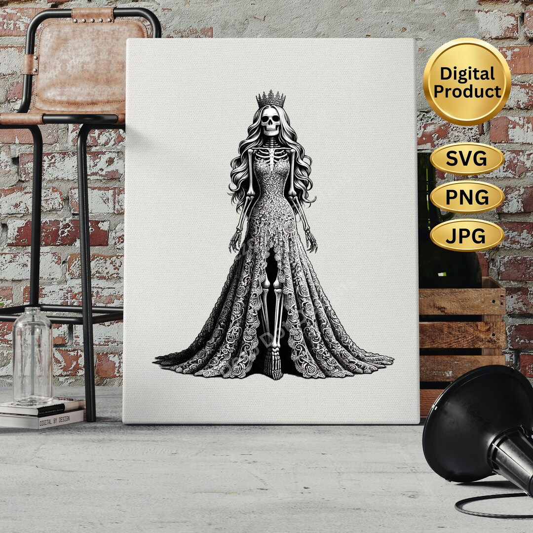 Glamorous Skeleton SVG, Digital Skeleton PNG, Digital JPG File ...