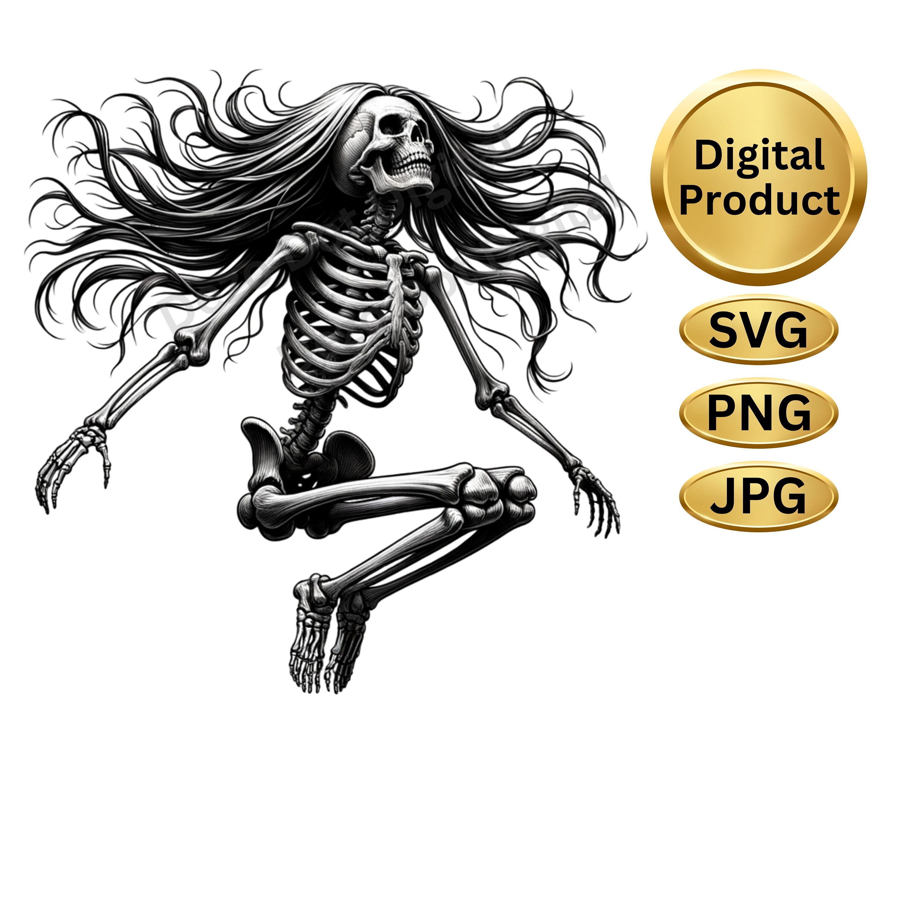 Dancing Skeleton SVG File, Digital Skeleton PNG, Digital JPG File ...