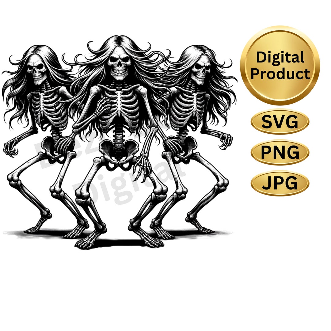Dancing Skeleton SVG File, Digital Skeleton PNG, Digital JPG File ...
