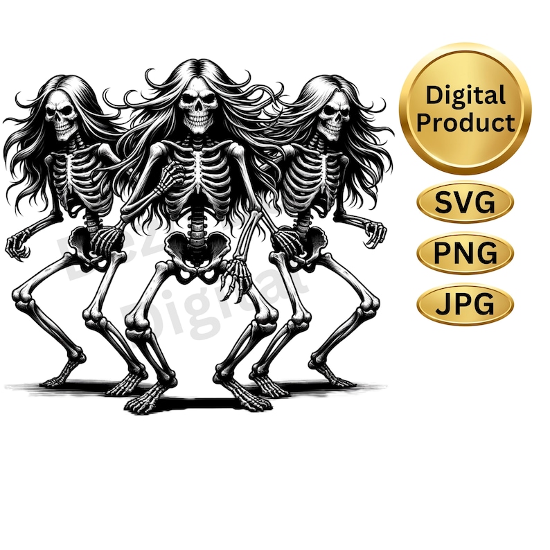 Dancing Skeleton SVG File, Digital Skeleton PNG, Digital JPG File ...