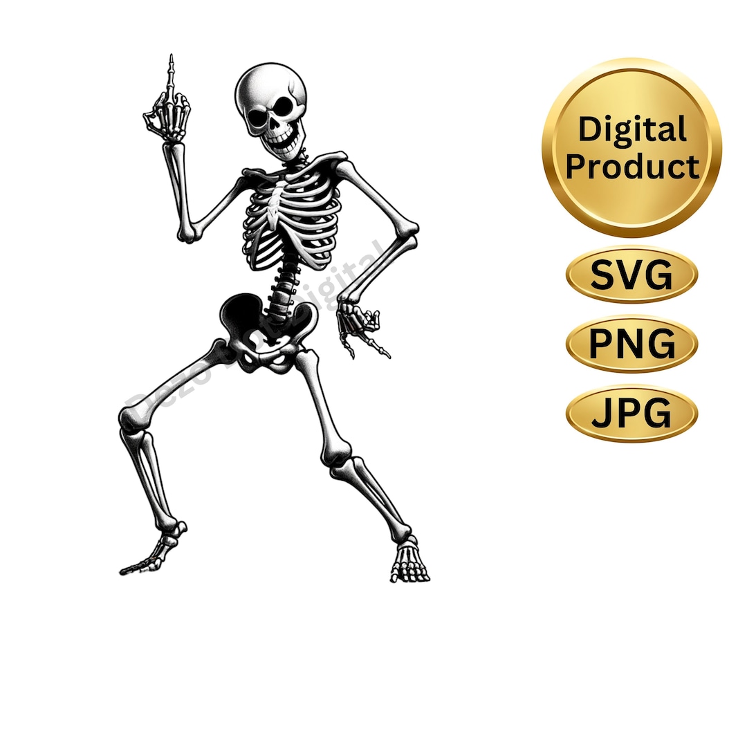 Dancing Skeleton SVG File, Digital Skeleton PNG, Digital JPG File ...